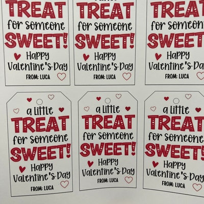 Valentine's Day Tag, Sweet Treat, Valentine Gift Label, Kids School ...