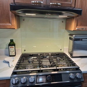 Glass Stove Backsplash, Kitchen Splashback Wall Panel Behind Cooker and ...