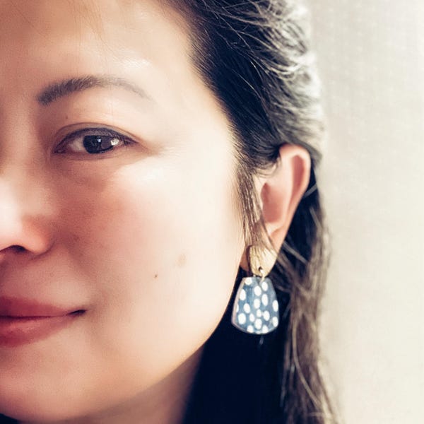 Genuine Cork and Large Leather Handmade Circle Earring With Half Circle ...