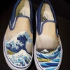 The Great Wave Slip-on Custom Vans Brand Shoes - Etsy