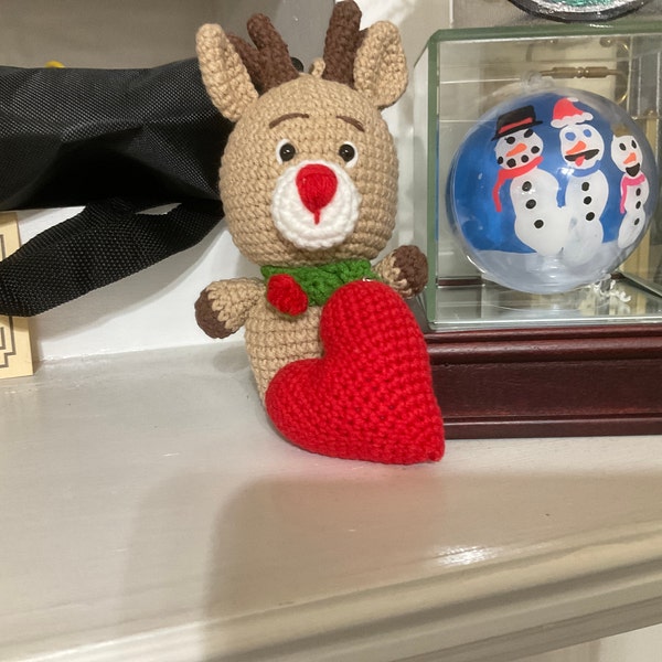 Christmas Hanging Reindeer With Candy, Handmade Amigurumi Reindeer ...