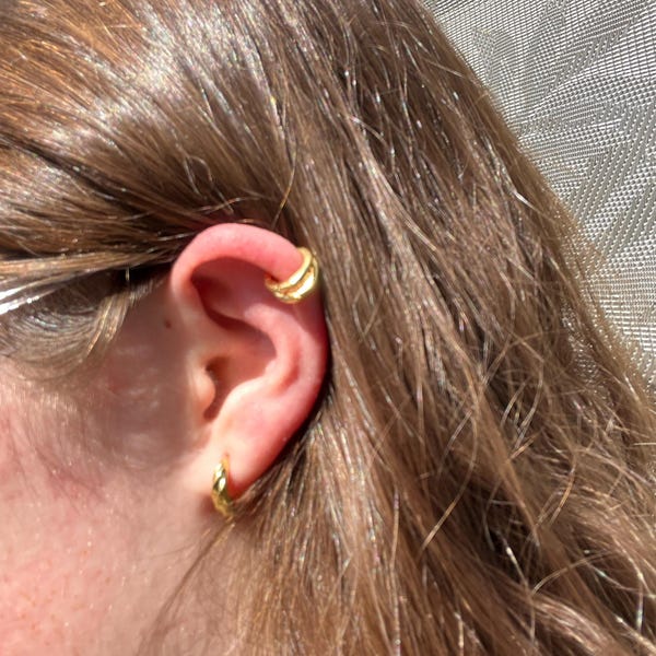 Waterproof-double Helix Hoop Sterling Silver Earring, Helix Piercing ...