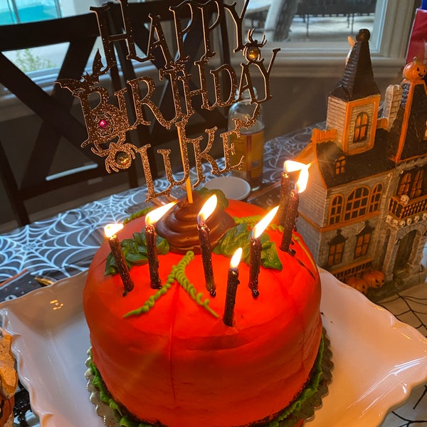 Halloween Happy Birthday Cake Topper/halloween Birthday/halloween Cake ...