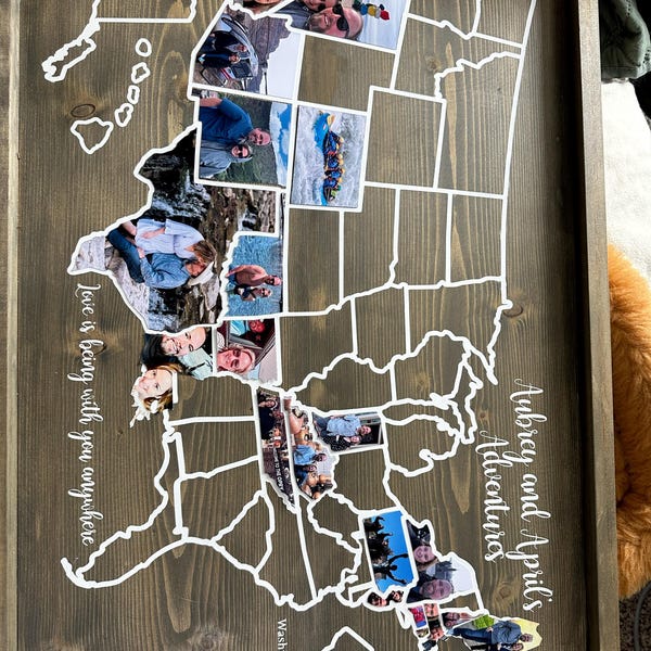 USA Collage Map 50 States | State Shapes | Digital Download | Instant ...