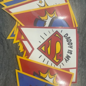 Printable Super Dad Cake Topper, Happy Fathers Day Topper, 2 Round ...