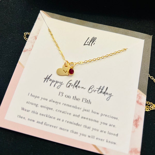Golden Birthday Gift Necklace - Happy Golden Birthday - Personalized ...