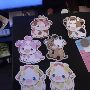12 Birth Month Cow Stickers, Cute Cow Stickers, Waterproof Water Bottle ...