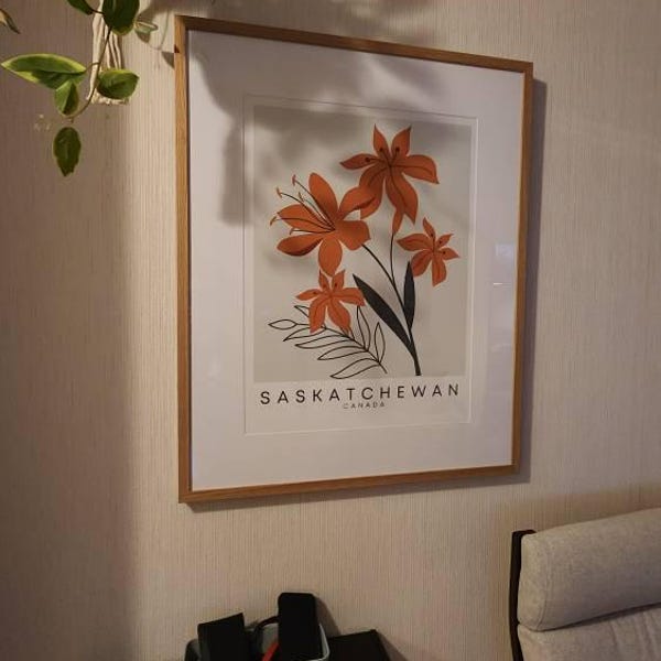 Saskatchewan Tiger Lily Flower Market Print, Abstract Botanical Wall ...