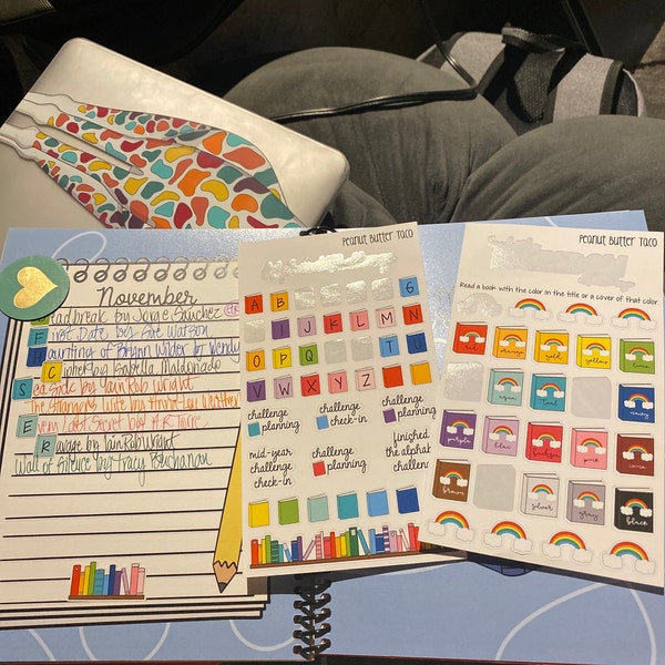 Read the Rainbow - Reading Challenge Planner Stickers - Reading Planner ...