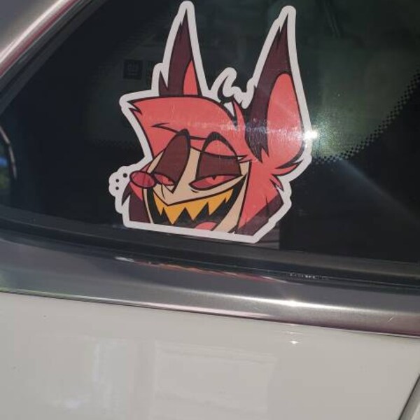 Alastor Car Window Peeker Sticker Hazbin Hotel Peeper Window Decal ...