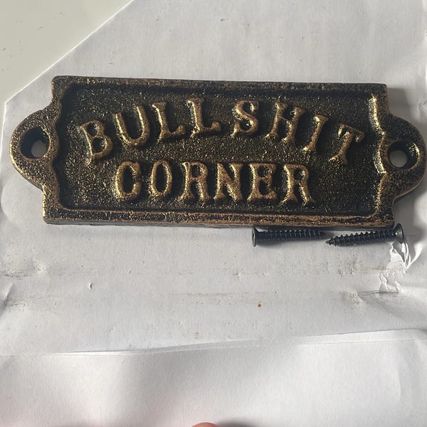 TOILET SIGN Art Nouveau Style Antique Bronze Finish Cast Iron 18.5cm X ...