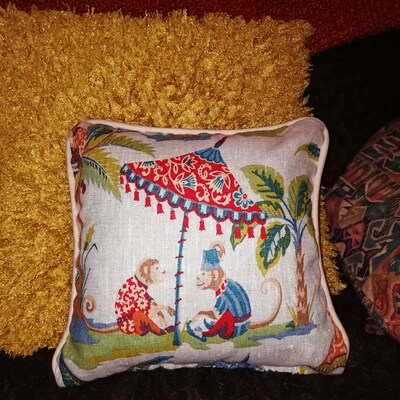 Cheeky Monkey Circus Piped Cushion With Fillers, Various Size, Handmade ...