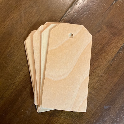 25 Natural Wood Gift Price Tags 3 1/4 Inches Tall and 1 5/8 Inches Wide ...