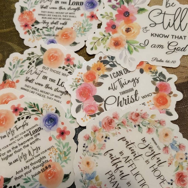 Bible Verse Stickers, in the Garden Hymn, Scripture Sticker, Christian ...