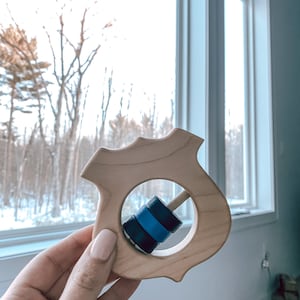 Police Shield Shaped Wooden Rattle Organic, Natural, Baby Toy ...
