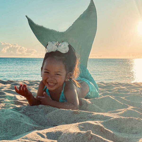 Swimmable Mermaid Tail, Top and Sun Tails Keiki Mono Fin for Little ...