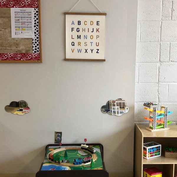 ABC Sign | Alphabet Canvas | Fabric Wall Hanging | Kids Room Decor ...