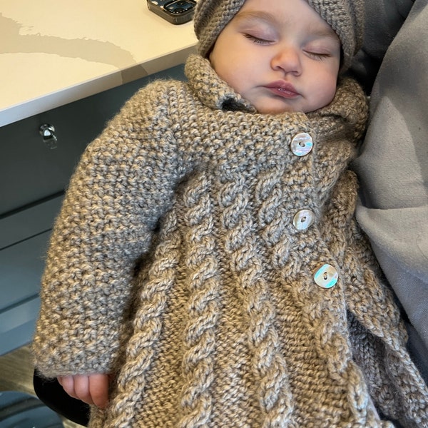 Vintage Knitting Pattern Baby Child Girl Chunky Cable Swing Coats PDF ...