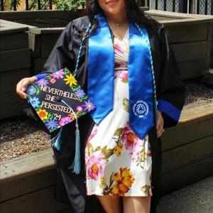 Printable Grad Cap Topper - Groovy Floral Graduation Cap - Graduation ...