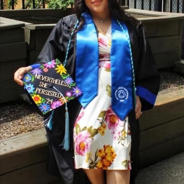 Printable Grad Cap Topper - DIY Red Roses Border Graduation Cap, White ...