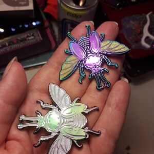 Rainbow Stag Beetle Black Enamel Pin Lapel Pin Stag Beetle Pin Rainbow ...