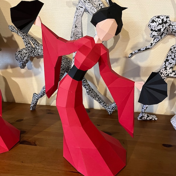 Ballerina (3) Papercraft -SVG, PDF- 3D Decor Sculpture, Low Poly ...