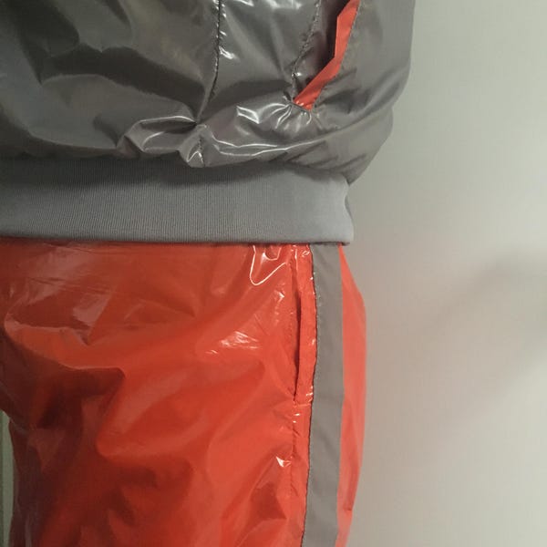 Shine in Style: the Ultimate PU Nylon Sport Jogging Suit Blue/red - Etsy