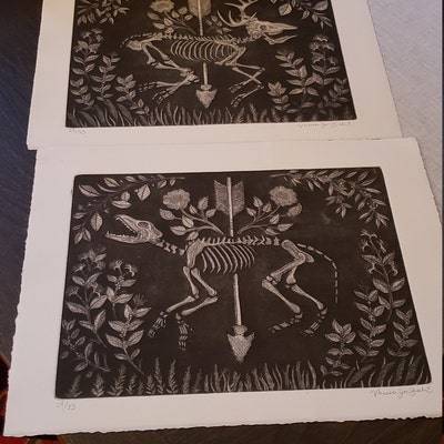 Road Runner Linocut Block Relief Print - Etsy