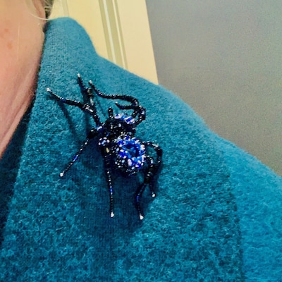 Big Spider Brooch Embroidered Insect Beaded Jewelry - Etsy