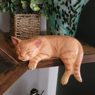 Ready to Paint Ceramic Cat Figurine, Paint It Yourself Stretching Cat ...