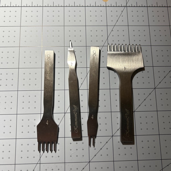 Kemovancraft Leather Pricking Iron Set: 3mm 4mm 5mm 6mm Diamond Chisels ...