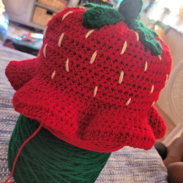 PDF Strawberry Shortcake Hat Crochet PATTERN | Strawberry Shortcake ...