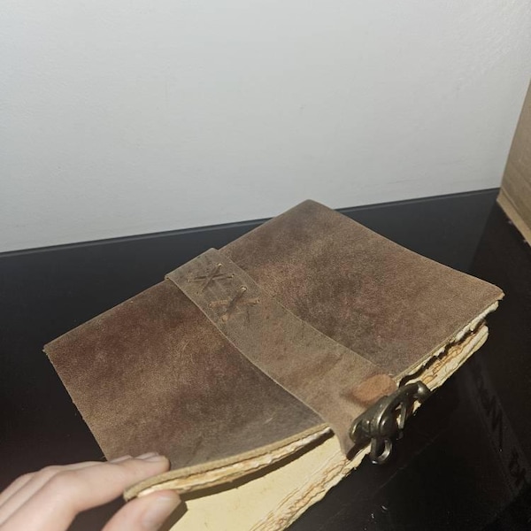 Handmade Vintage Leather Journal - Blank Spell Book of Shadows ...