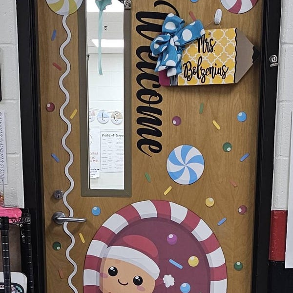 Gingerbread Christmas Classroom Door Decor Kit (printable PDF) - Etsy