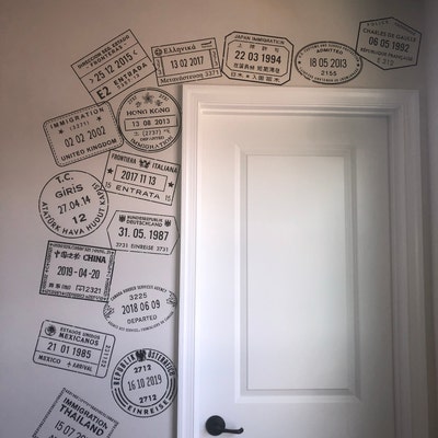 Passport Stamp Wall Decals - Etsy