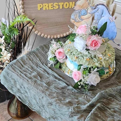 Boho Bridal Bouquet, Blush Pink and Blue Wedding Bouquet, Wedding ...