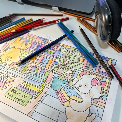 100 Books to Read Printable Book Tracker Coloring Page - Etsy