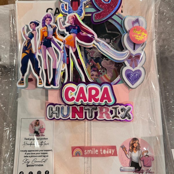 Huntrix Cake Topper| |birthday Girl|cake Topper| K-pop Demon Hunters ...