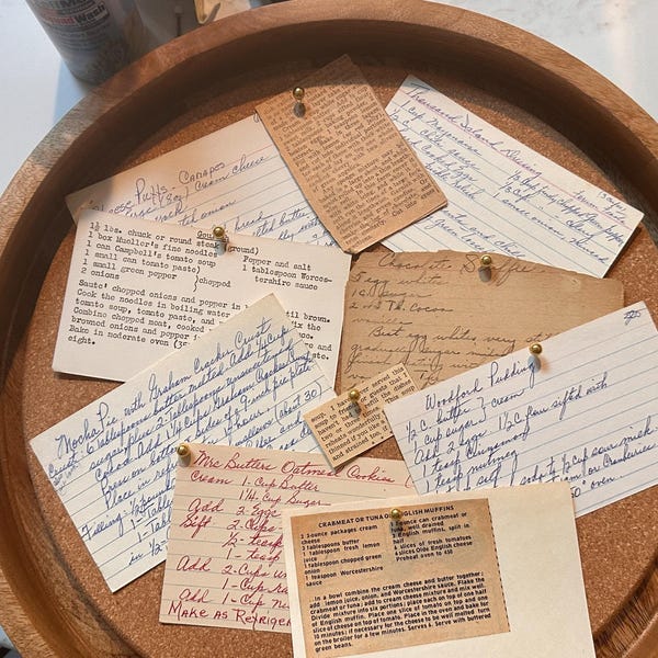 25 Vintage Recipe Cards - Hand Written, Hand Typed and Clipped - 1940's ...