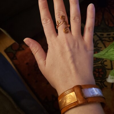 Leather Rings, Set of 2 Braided Leather Rings,braided Leather Bands ...