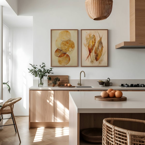 Minimal Kitchen Frame Mockup Boho Interior Set of 2 Frames PSD ...