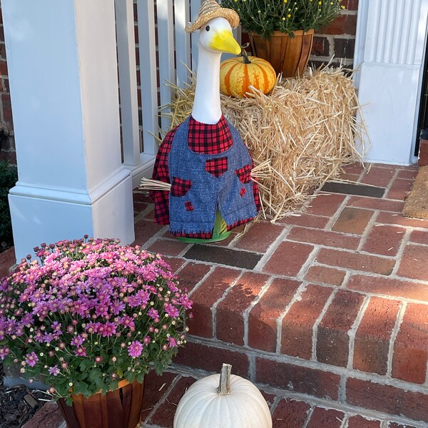 Fall Farmer Overalls Lawn Goose Clothing Goose Clothes, Porch Goose ...
