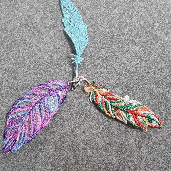FSL Variegated Feathers Free Standing Lace Ornament Machine Embroidery ...