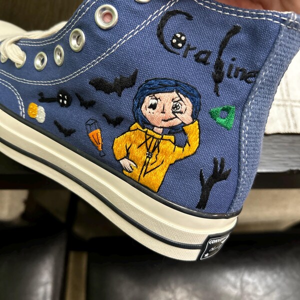 Ghost Garden Embroidered Converse, Custom Converse High Tops, Ghost ...