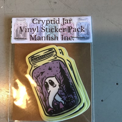Jar Cryptid Buddy Sticker Pack Fantasy Mothman Sasquatch Bigfoot Fresno ...