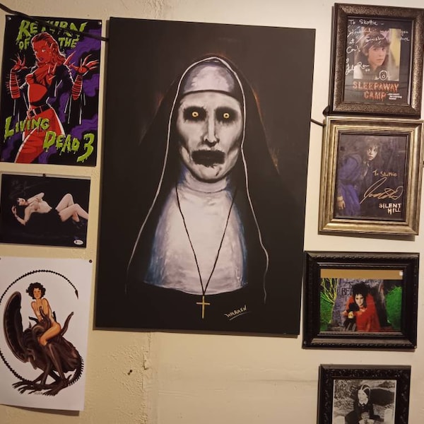 Valak "lights Out Version" Painting Replica Print Canvas (demon Nun ...