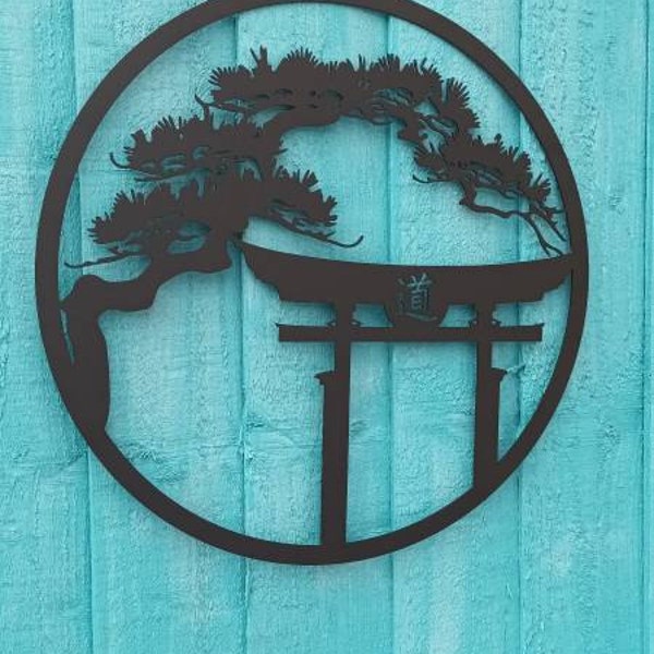 Japanese Metal Art,tori Gate Art Bonsai Tree Metal Wall Art Japanese ...