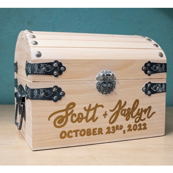Personalized Card Chest With Slot, Wedding Card Trunk, Wedding Card Box ...