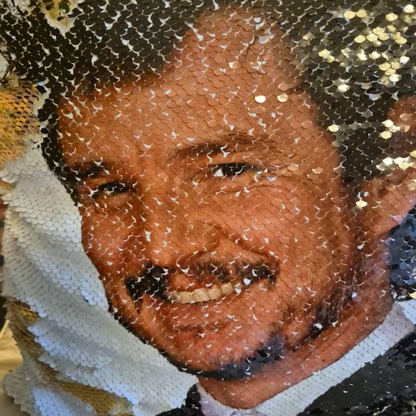 Lin Manuel Miranda Lip Bite Meme Sequin Pillow | Home Decor | Pillow ...
