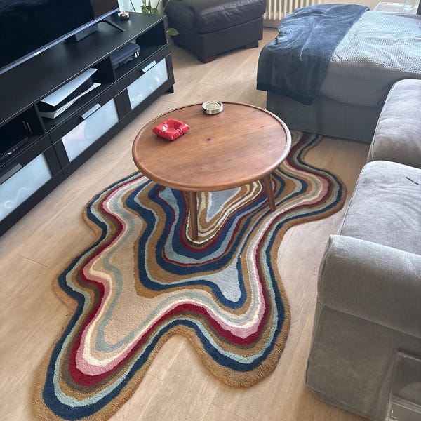 Irregular Shape Modern Colorful Hand Tufted Amoeba Wool Area Rug for ...